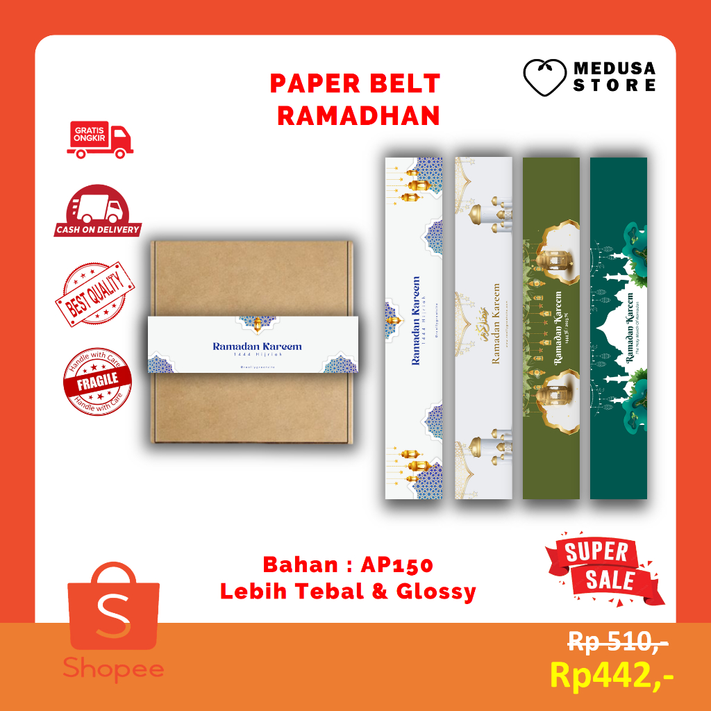 Jual Paper Belt Souvenir Hampers Ramadhan / Paperbelt Bento Kotak Kue ...