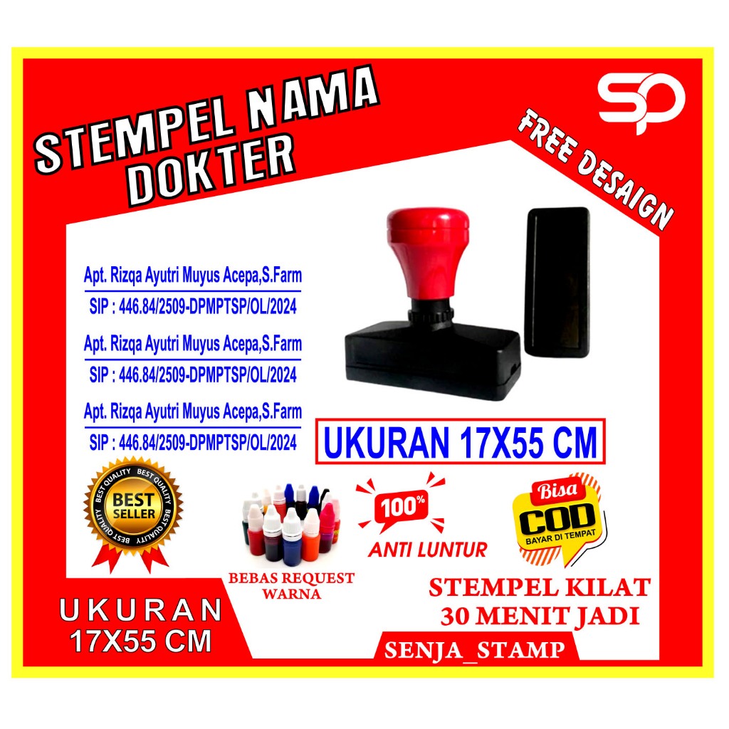 Jual Stempel dokter/Stempel custom/Stempel otomatis | Shopee Indonesia