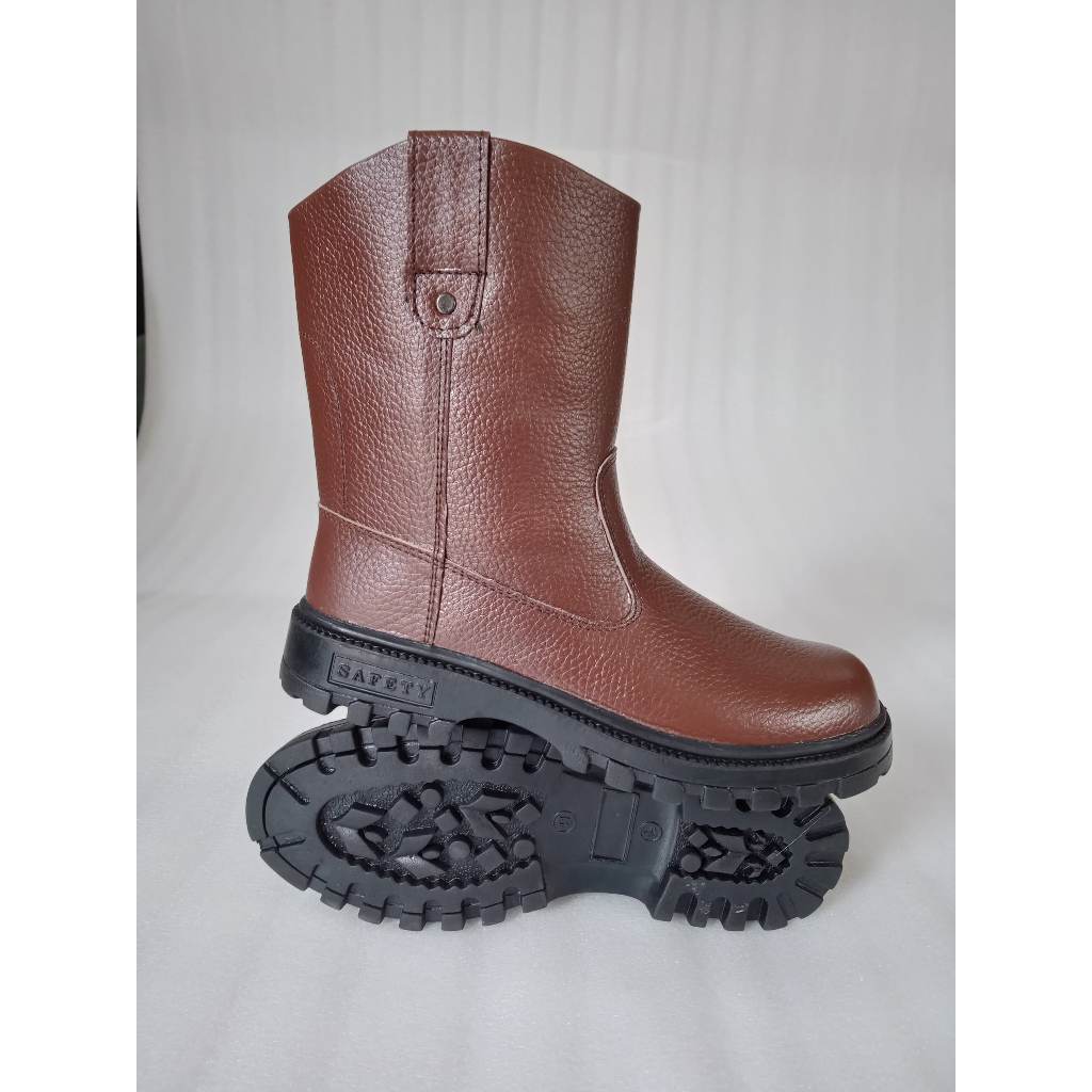 Jual Sepatu Safety Booth Kulit Asli Ujung Besi Original Sol Karet ...