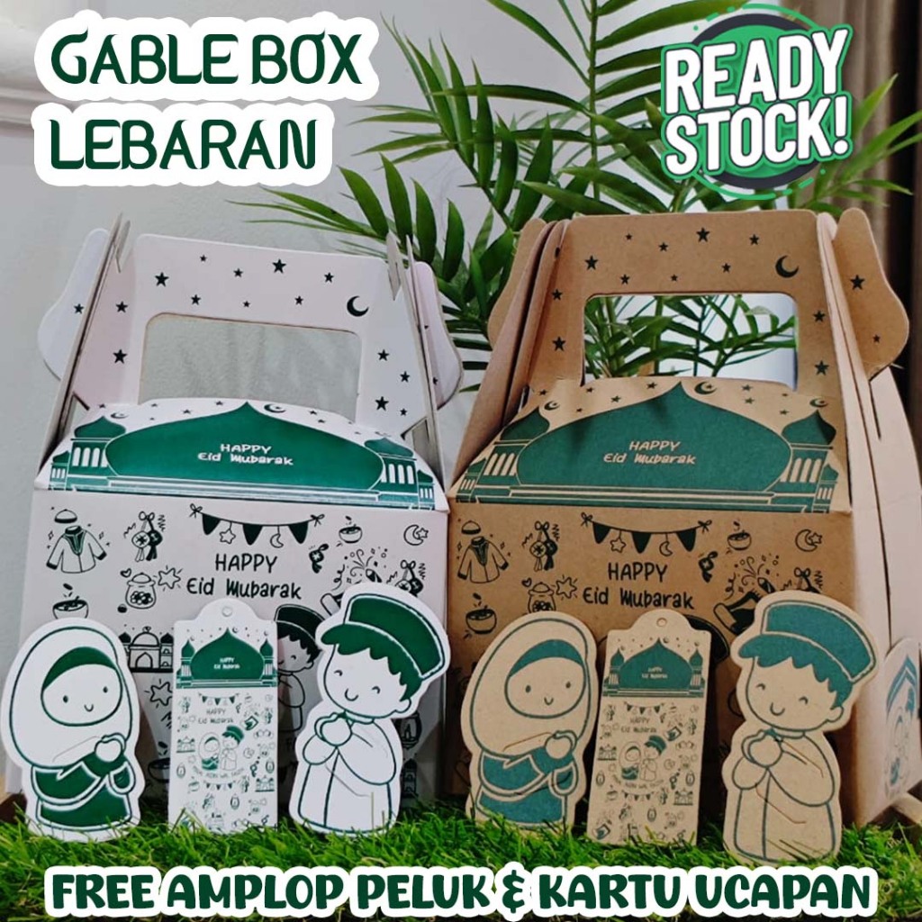 Jual (isi 10) Gable Box Lebaran Idul Fitri motif Aesthetic, Box Hampers ...
