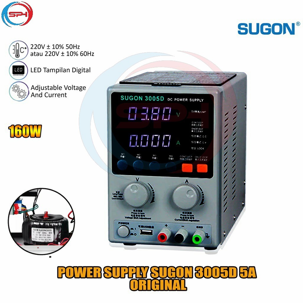 Jual Sugon 3005D Power Supply HP DC Power Supply Digital - PSU 5 Amper ...