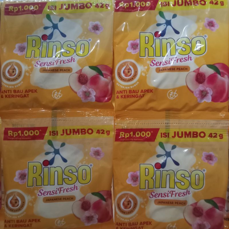 Jual 36 SACHET RINSO BUBUK 1000 SENSIFRESH JAPANESE PEACH (DETERGEN ...