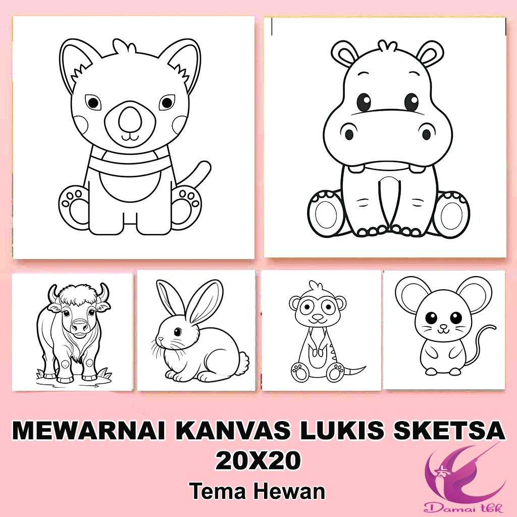 Jual (SKETSA) Mewarnai Kanvas Lukis 20x20 - Kanvas Lukis Sketsa 20x20 ...
