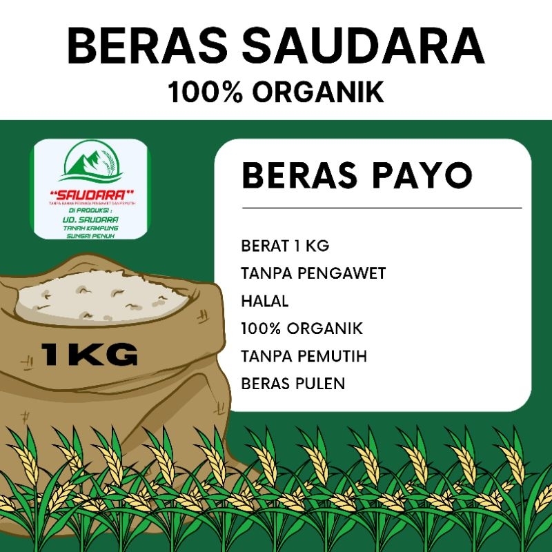Jual BERAS SAUDARA - BERAS PAYO KERINCI 1 KG | Shopee Indonesia