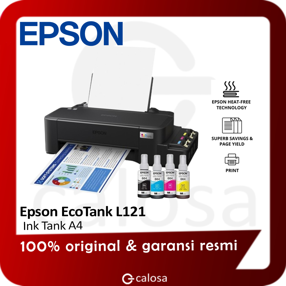 Jual Tinta Original - New Printer Epson EcoTank L121 A4 Ink Tank 664 ...