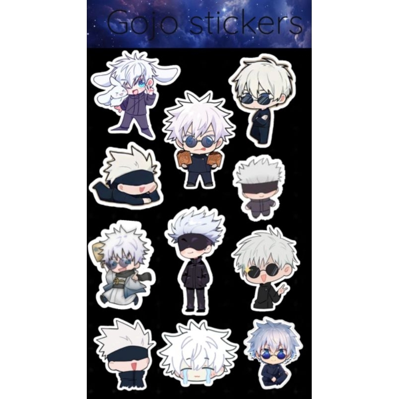 Jual Sticker mini pack gojo satoru chibi print and cut 11pcs | Shopee ...