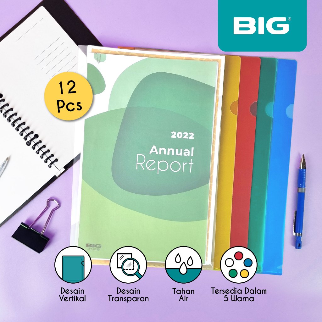 Jual 12 Pcs BIG Map L F4 Folio Plastik Transparan Clear Sleeves MF-8113 ...