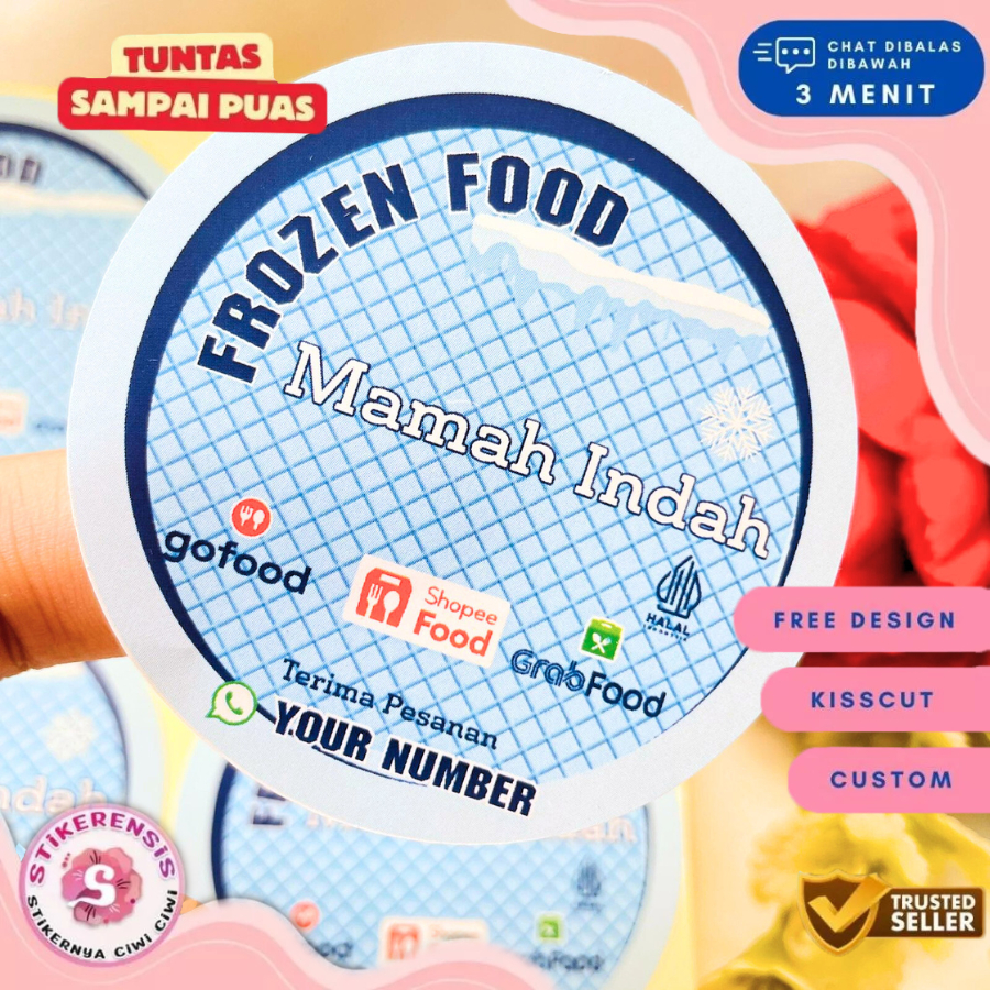 Jual Sticker Print Cetak Stiker Frozen Food Label Makanan Beku Produk ...