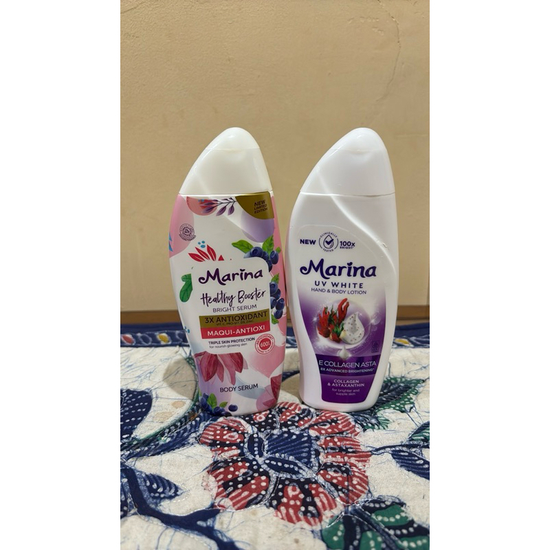 Jual Marina body serum healty booster+ hand&body E collagen Asta ukuran ...