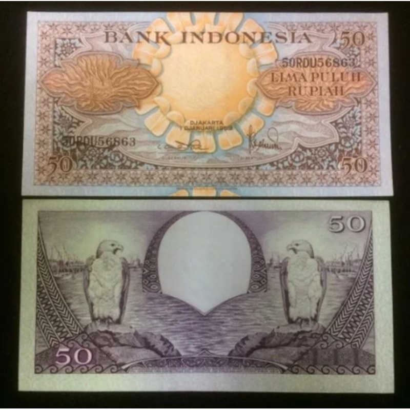 Jual 1 Lembar 50 Rupiah Seri Bunga Tahun 1959 / Uang Kuno Indonesia | Shopee Indonesia
