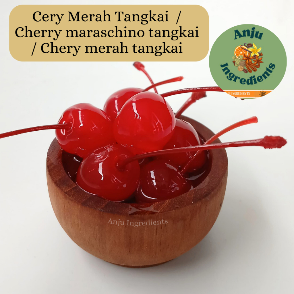 Jual Cery merah tangkai isi 5 biji / Cherry maraschino tangkai / Chery ...