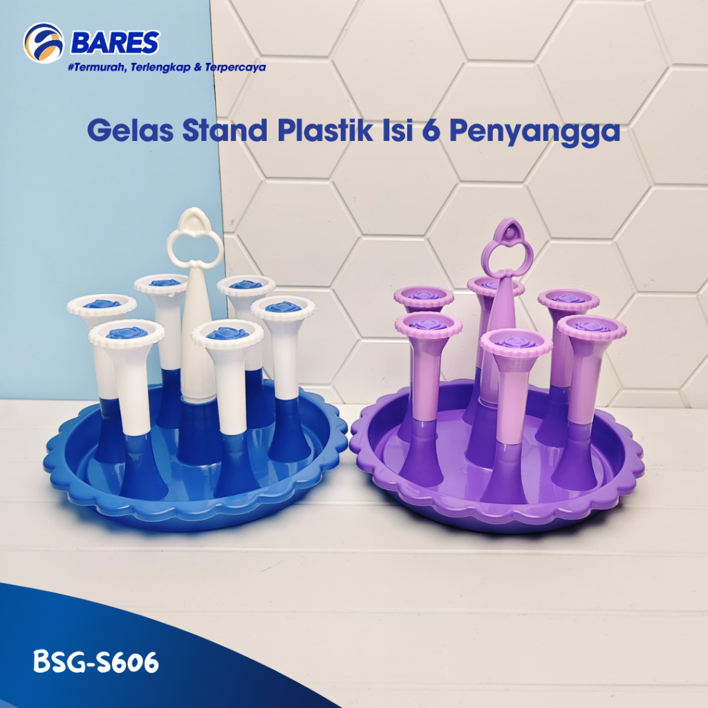 Jual Stand Glass Plastik / Tempat Gelas 6 stick / Rak Gelas 6 stick ...