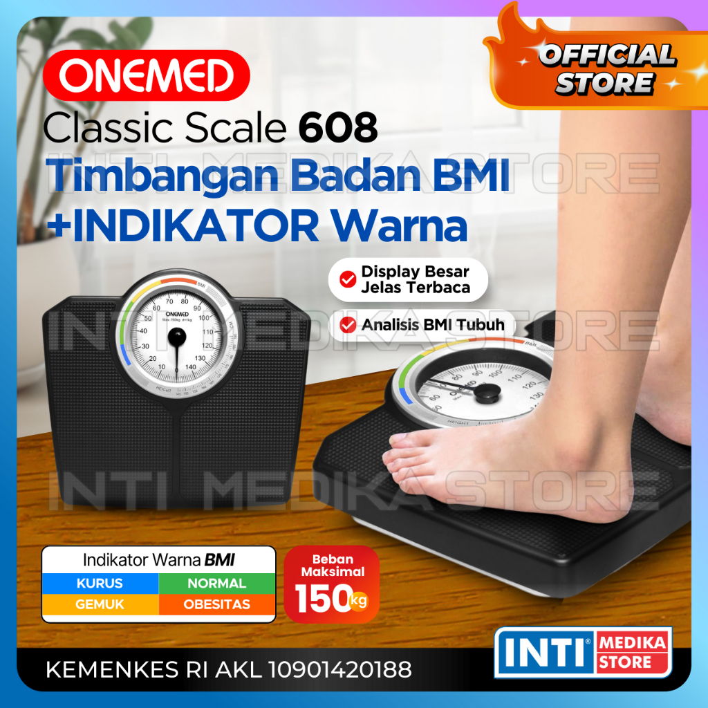 Jual ONEMED - Timbangan Badan Manual BMI + INDIKATOR WARNA 608 ...