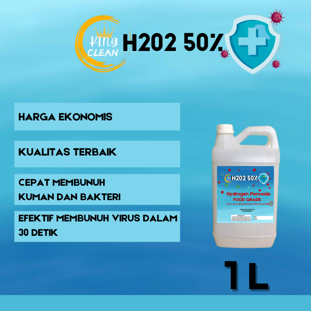 Jual Hidrogen peroksida 50% / H202 / Hydrogen peroxide 1L | Shopee ...