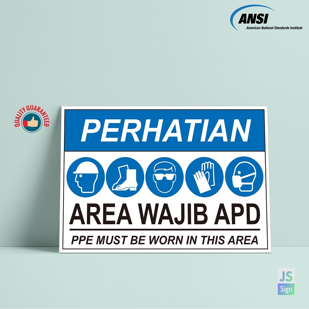 Jual SAFETYSIGN K3 - WAJIB APD PLAT 2mm | Shopee Indonesia