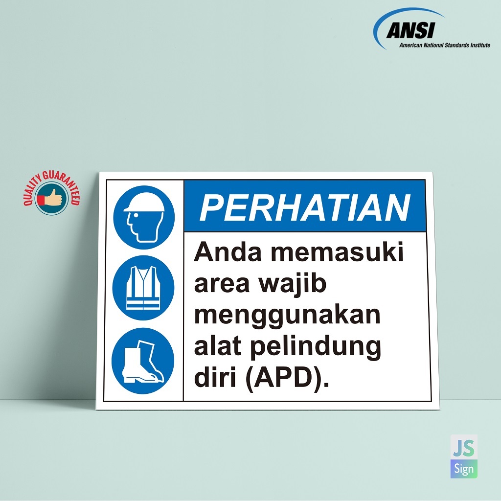 Jual SAFETY SIGN K3 - AREA WAJIB APD + PLAT 2MM | Shopee Indonesia