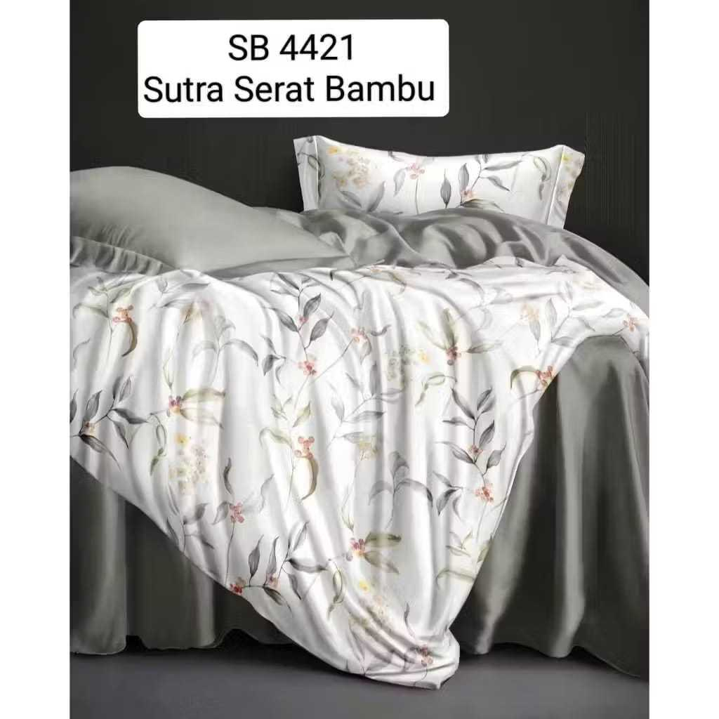 Jual Sprei Set Sutra Serat Bambu Motif Bunga /Tensel 60 S Bambu/ Sutra ...