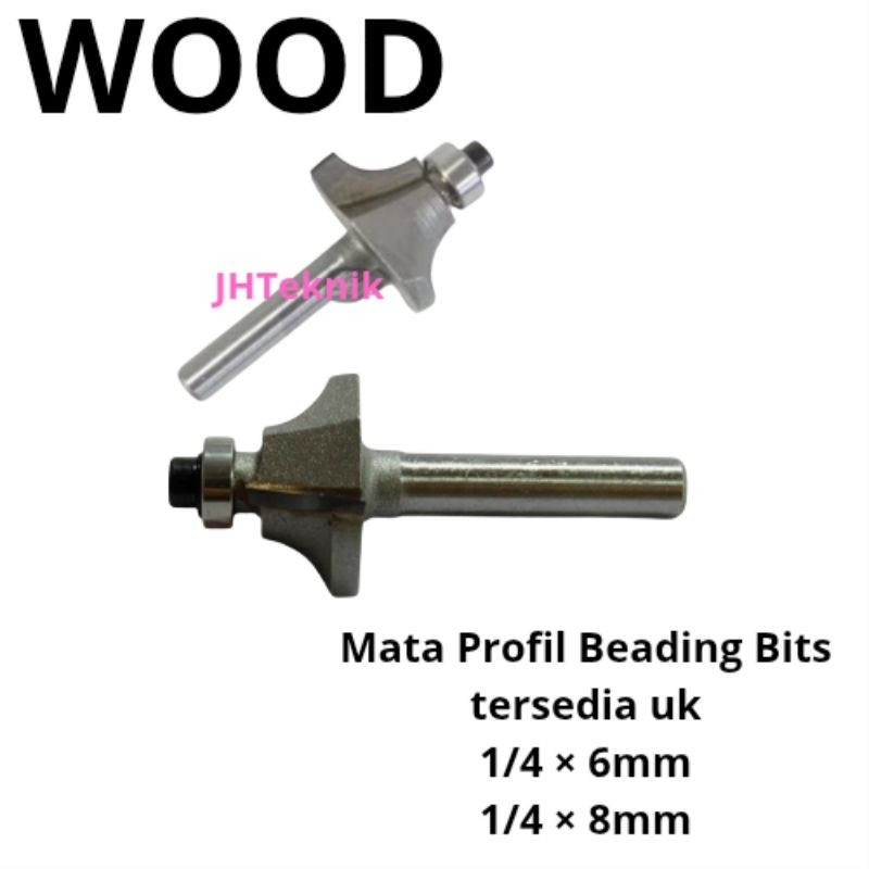 Jual JHTeknik Mata Profil Kayu Beading Bit 1/4×6mm,1/4×8mm WOOD 100% ...