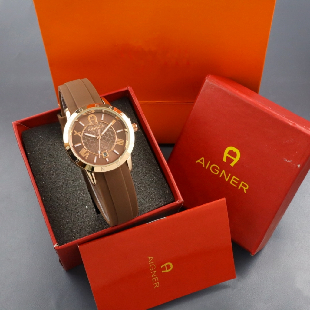 Jual Paket Box Exclusive + Paperbag + Kartu / Jam Tangan Aigner Bulat ...