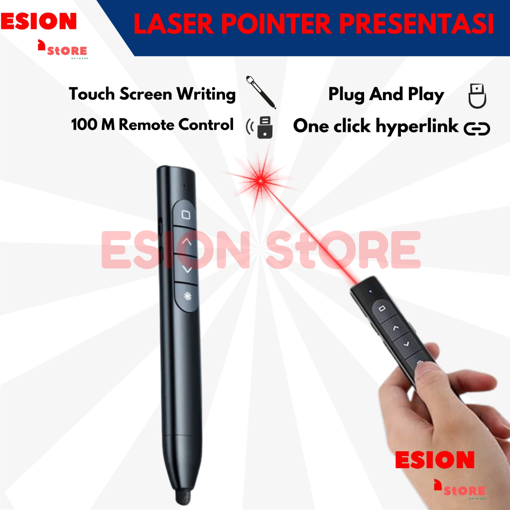 Jual Laser Pointer Touch Sreen pen , laser merah/ Laser Pointer Presentasi Wireless 2.4Ghz ...