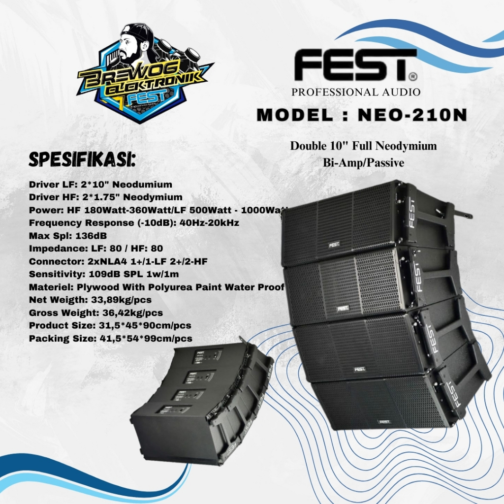 Jual ORIGINAL PRODUK BREWOG FEST INDONESIA LINE ARRAY NEO-210N | Shopee Indonesia