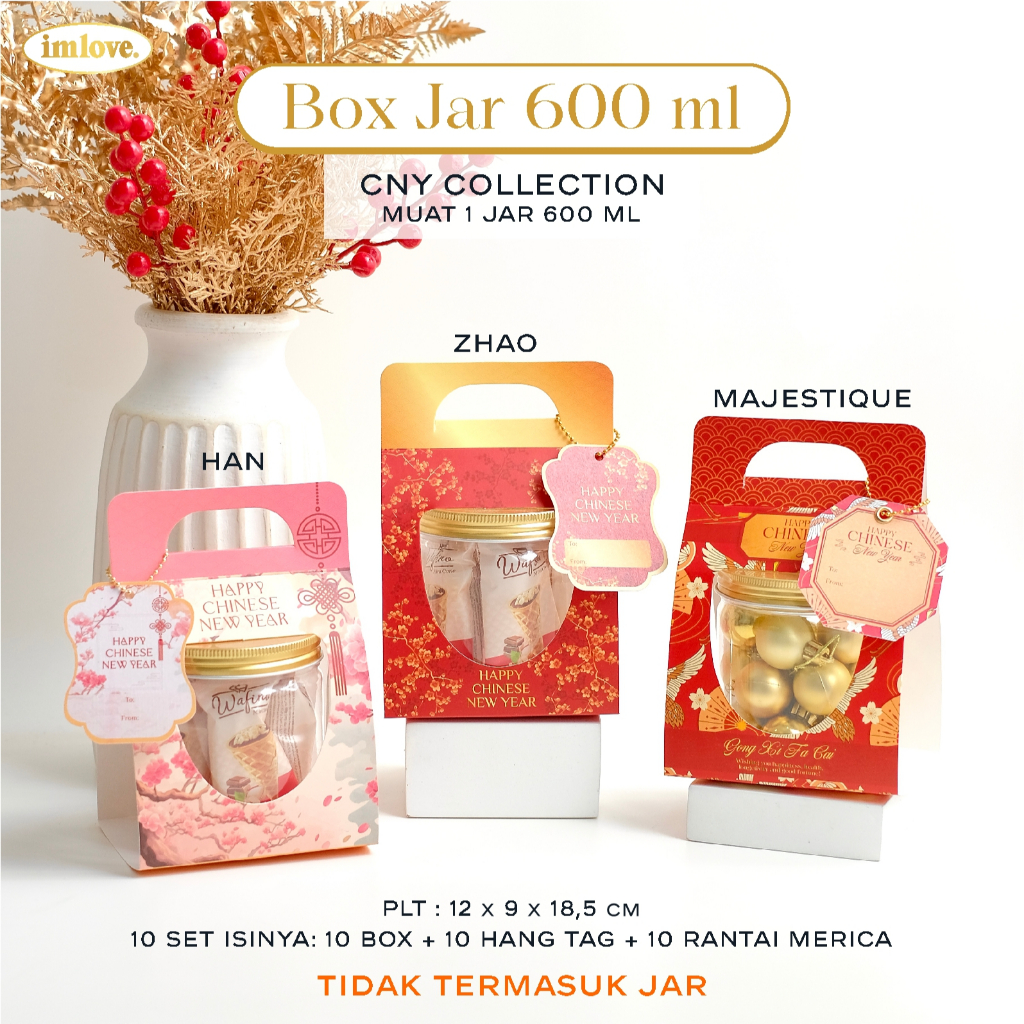 Jual [10 SET] Box Jar 600 ml Box Jinjing Imlek Sincia CNY Toples Tabung ...
