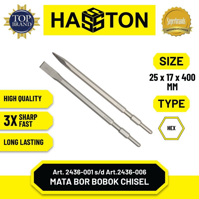 Jual Hasston Mata Bor Hex Bobok Beton Tembok / Chisel Flat (2436-001 ...