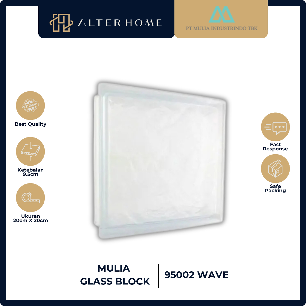 Jual MULIA GLASS BLOCK WAVE 95002 | 20cm X 20cm | ROASTER KACA MULIA ...