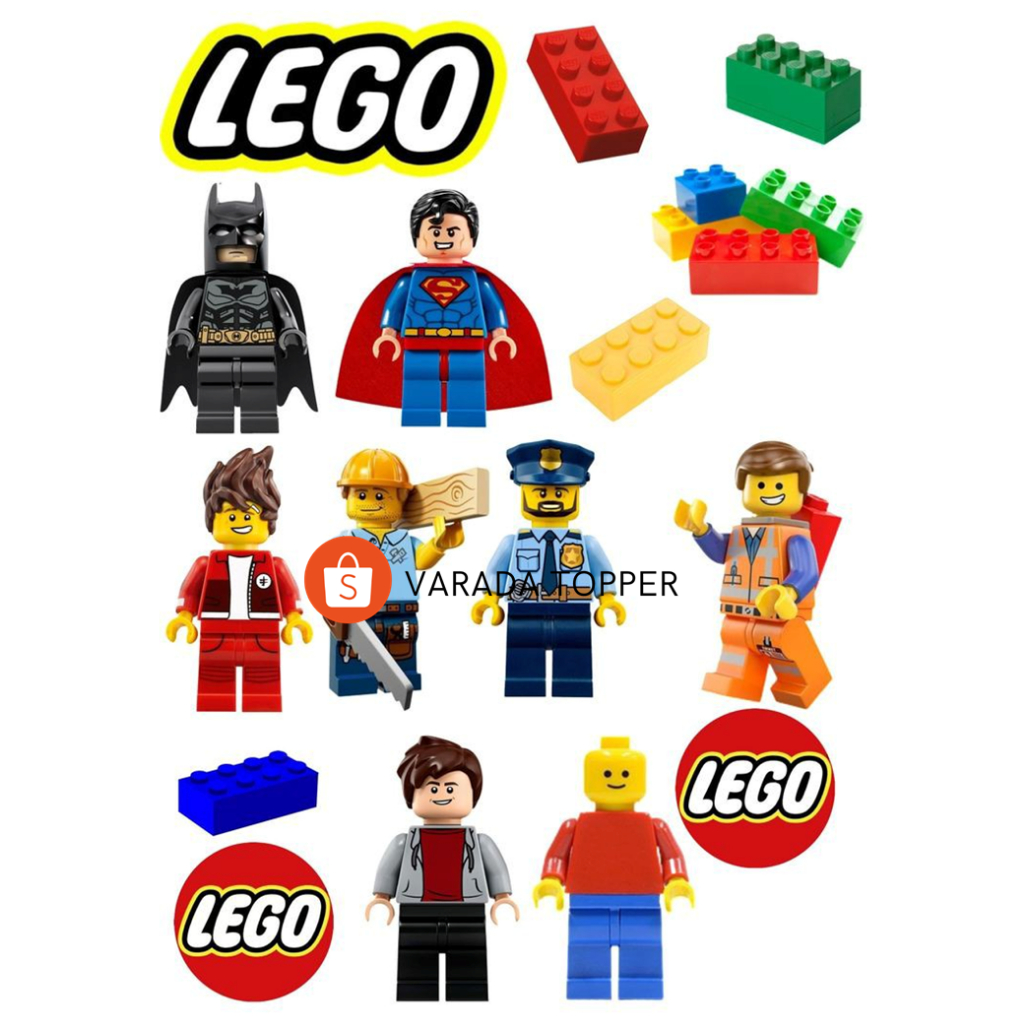 Jual LEGO/Topper Birthday LEGO Free Custom Nama/Hiasan Cake Ultah Lego ...