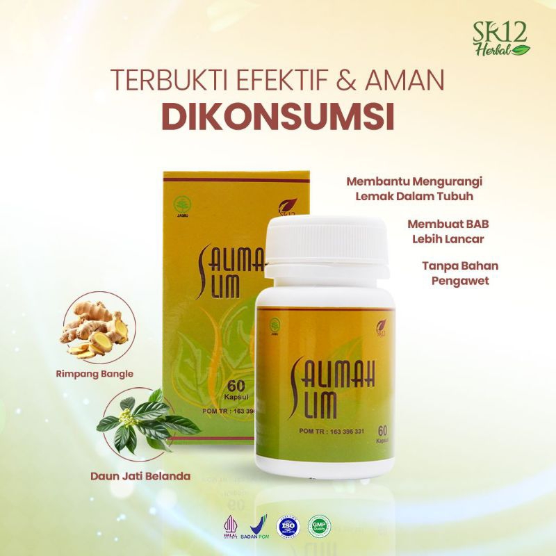 Jual SALIMAH SLIM SR12 60 kapsul/ obat langsing herbal / peluntur lemak ...