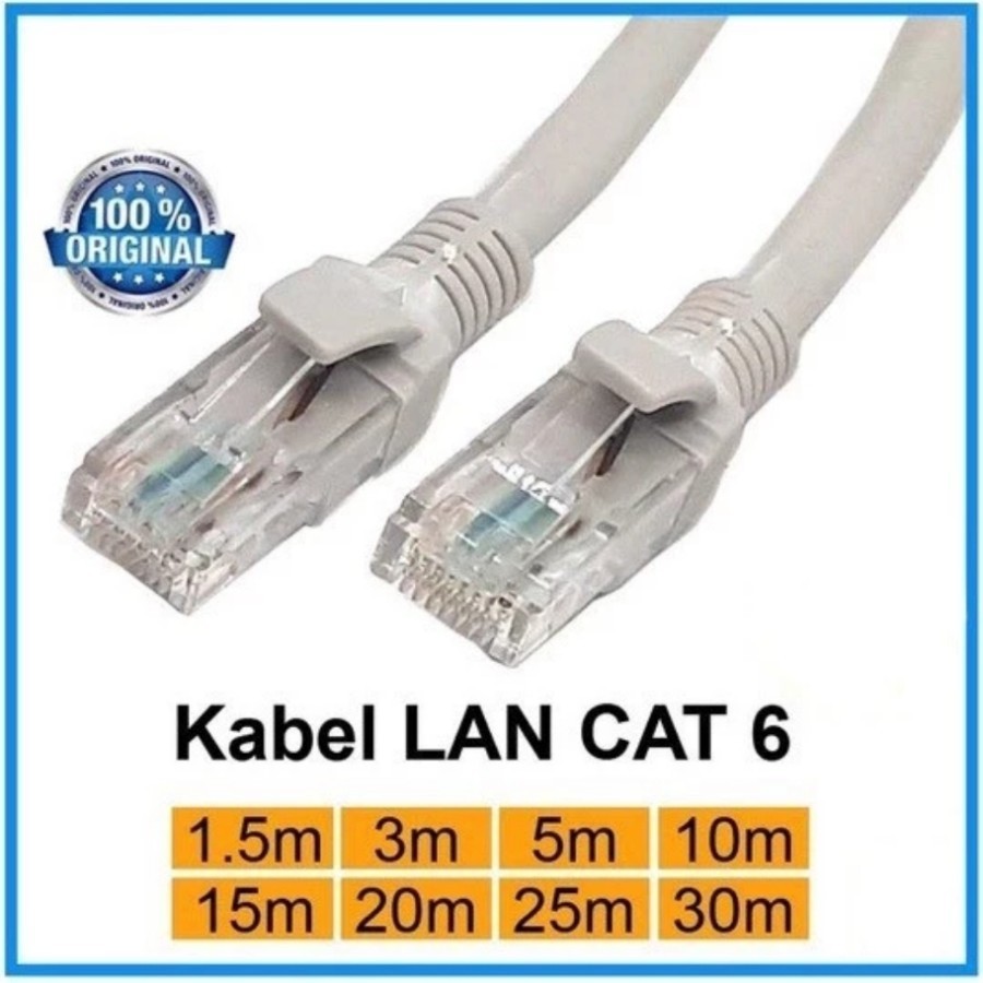 Jual Kabel LAN CAT6 Cat 6 RJ45 1,5m 3m 5m 10m 15m 20m 25m 30m 40m 50m ...