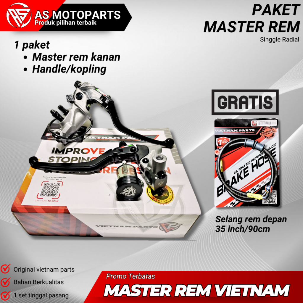 Jual MASTER REM VIETNAM FREE SELANG REM DEPAN 90CM SINGLE RADIAL PLUS ...