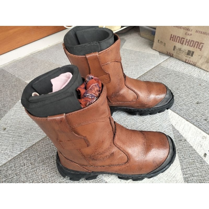 Jual sepatu safety panjang kulit Kings 40 second | Shopee Indonesia