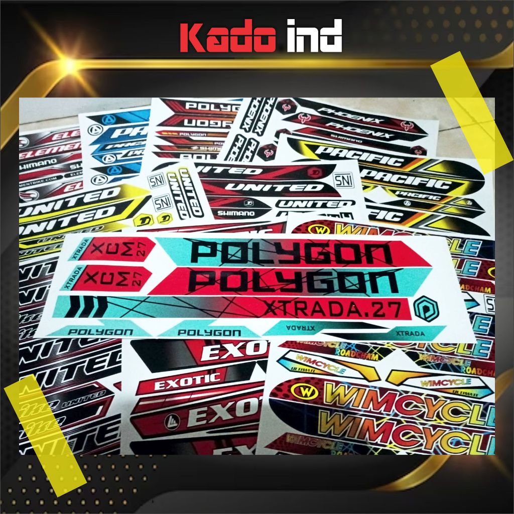 Jual STICKER DECAL SEPEDA POLYGON, UNITED, PACIFIC, EXOTIC STRIPING ...