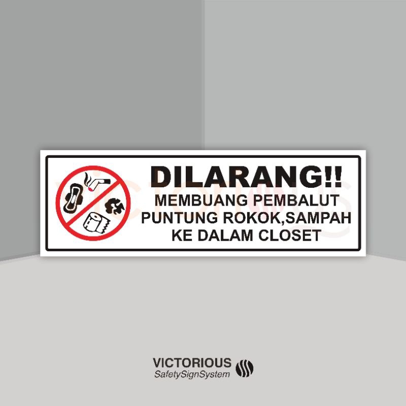 Jual Sticker Toilet Dilarang Membuang Puntung Pembalut Sampah Ke Dalam ...