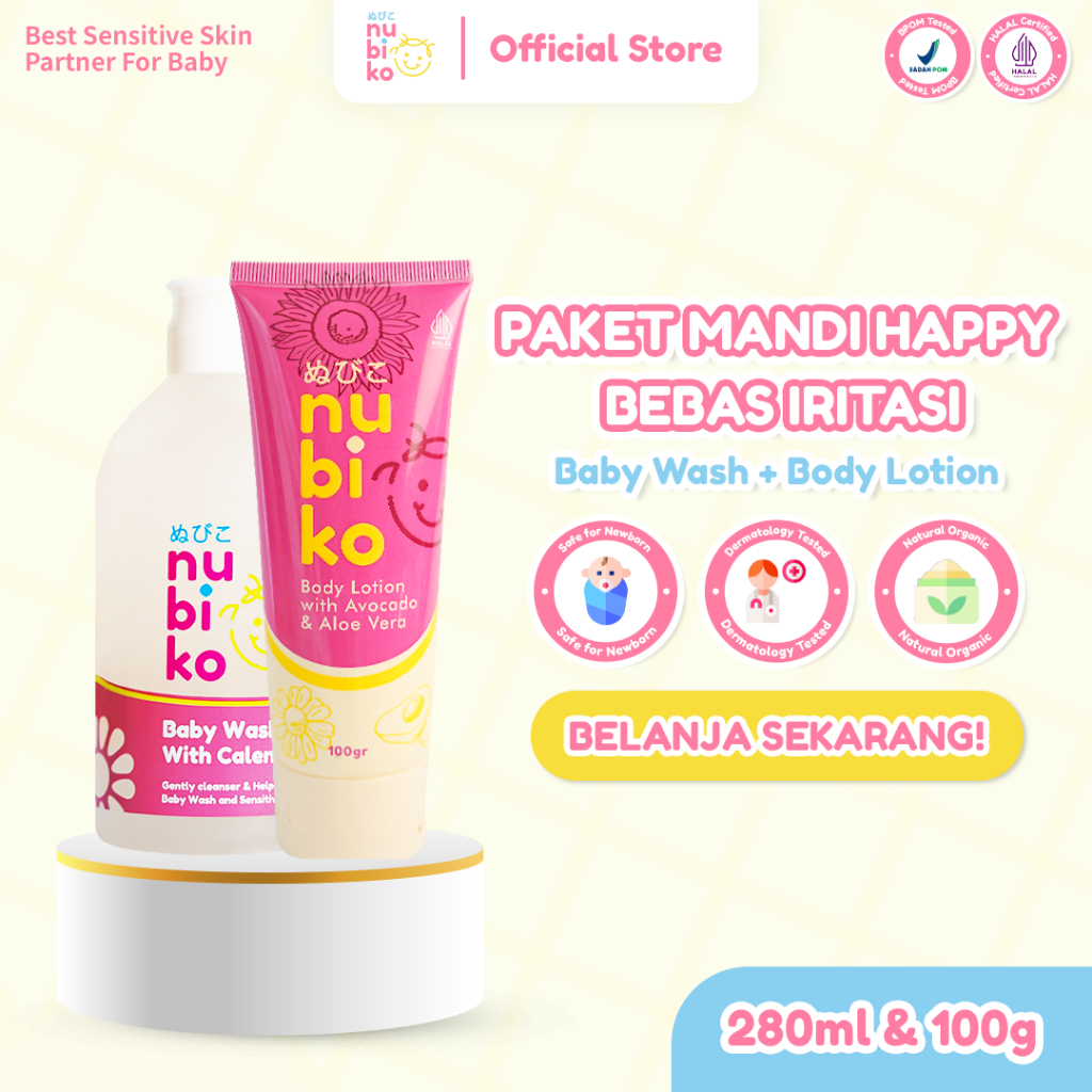 Jual Nubiko Baby Wash Calendula + Hand Body Lotion With Avocado Aloe ...