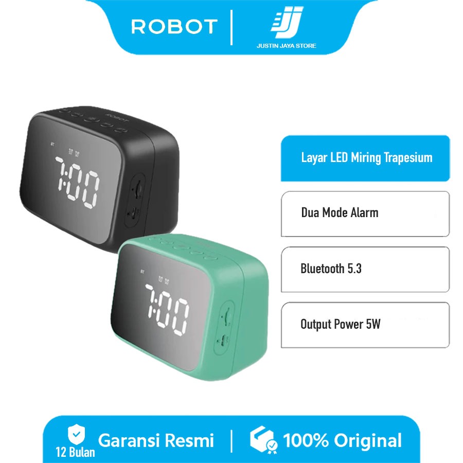 Jual Robot RB170 Speaker Bluetooth 5.3 with LED Display & Alarm Clock ...