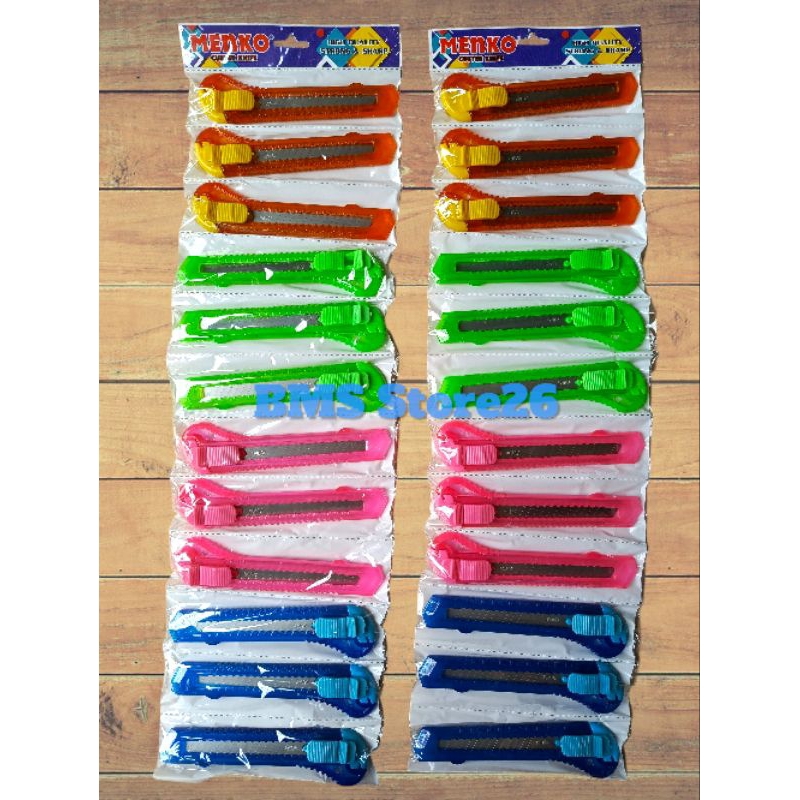 Jual Cutter Renceng Besar Warna Murah Isi 12 Pcs | Shopee Indonesia