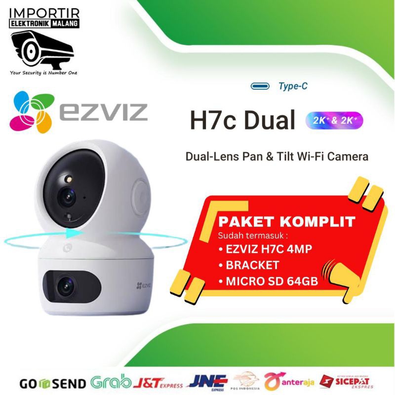 Jual Kamera｜CCTV Ezviz H7C Dual Lensa 2K+ 4MP + 4MP Indoor Color Night ...