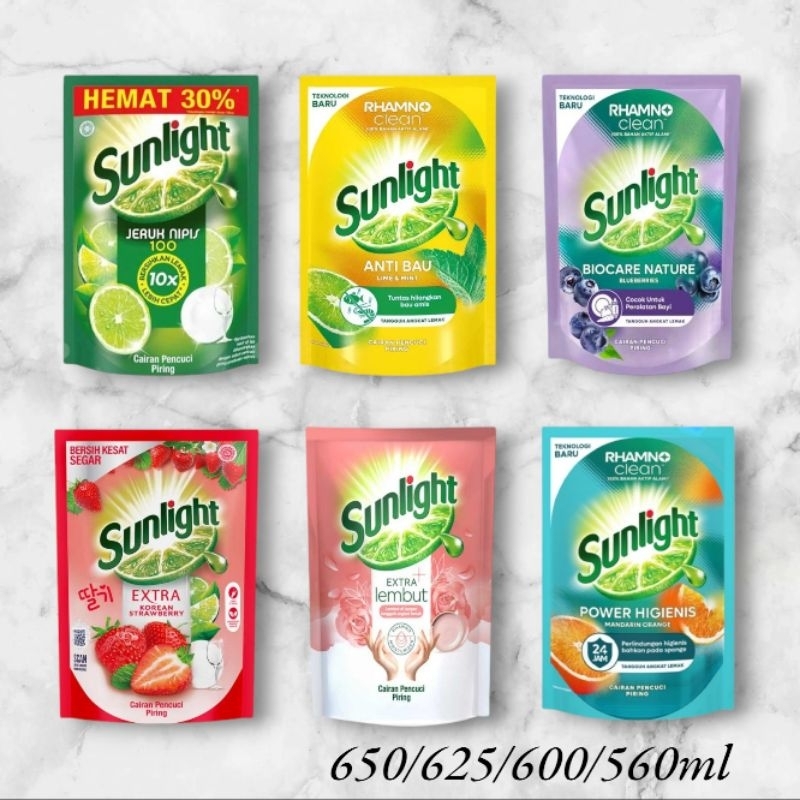 Jual SUNLIGHT Sabun pencuci piring jeruk nipis/lime mint/biocare nature/Korean Strawberry ...