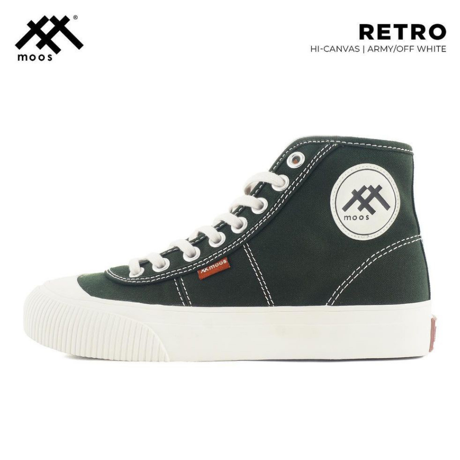 Jual Moos Footware - Hi Retro Army/Off White Original 100% Sepatu ...