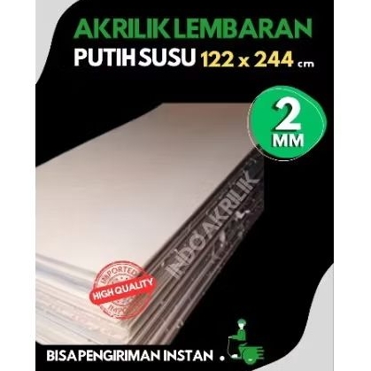 Jual AKRILIK LEMBARAN PUTIH SUSU TEBAL 2MM 122x244 IMPORT QUALITY (NB) | Shopee Indonesia