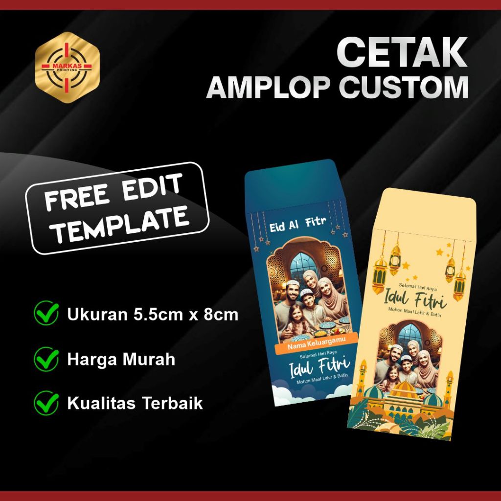 Jual Amplop Lebaran Premium Bisa Custom Pakai desain sendiri | Amplop THR Premium | Shopee Indonesia