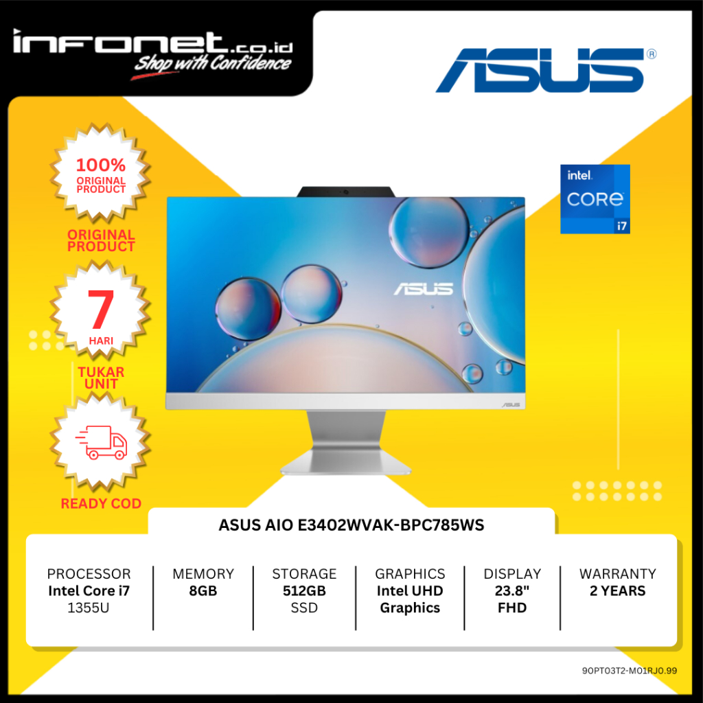 Jual ASUS AIO E3402WVAK-BPC785WS I7 1355U 8GB 512GB SSD 23.8" FHD W11 ...