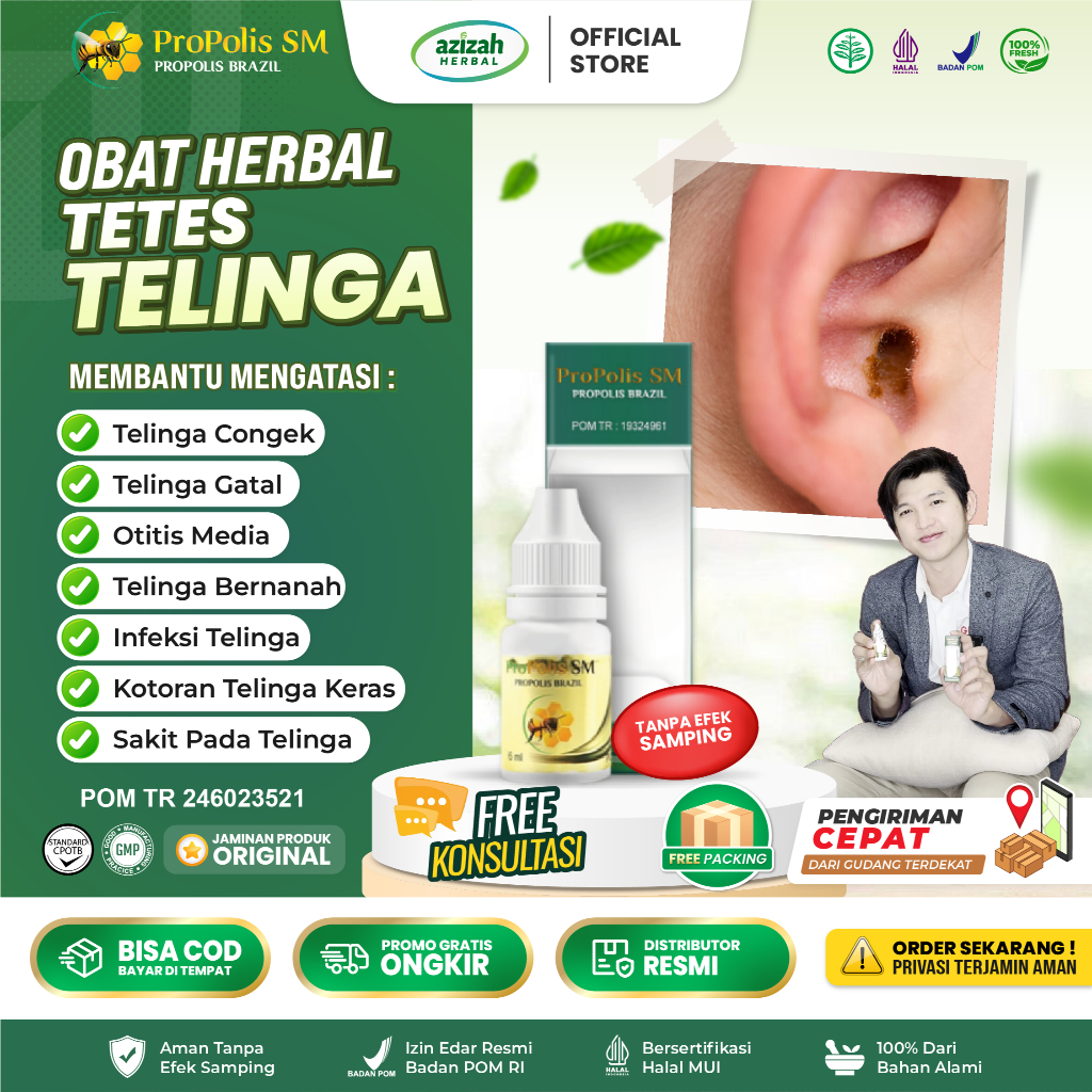Jual Obat Tetes Telinga Congek Menahun Bernanah Berlendir Bau Busuk ...