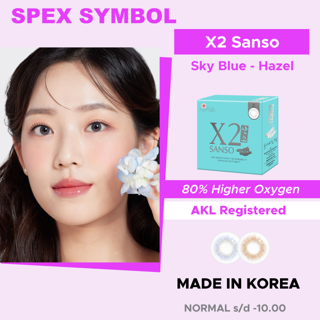 Jual Softlens New X2 Sanso Varian Hazel | Sky Blue | Spex Symbol | Soflens Korean Look | Shopee ...