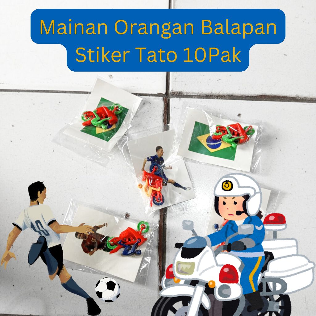 Jual MAINAN ORANG ORANGAN BALAPAN STIKER TATO 10PCS | Shopee Indonesia