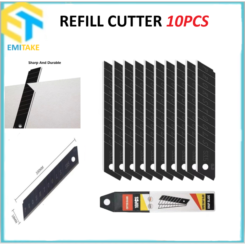 Jual Refill Cutter Besar 18mm Isi Ulang Cutter Isi 10pcs Mata Pisau ...