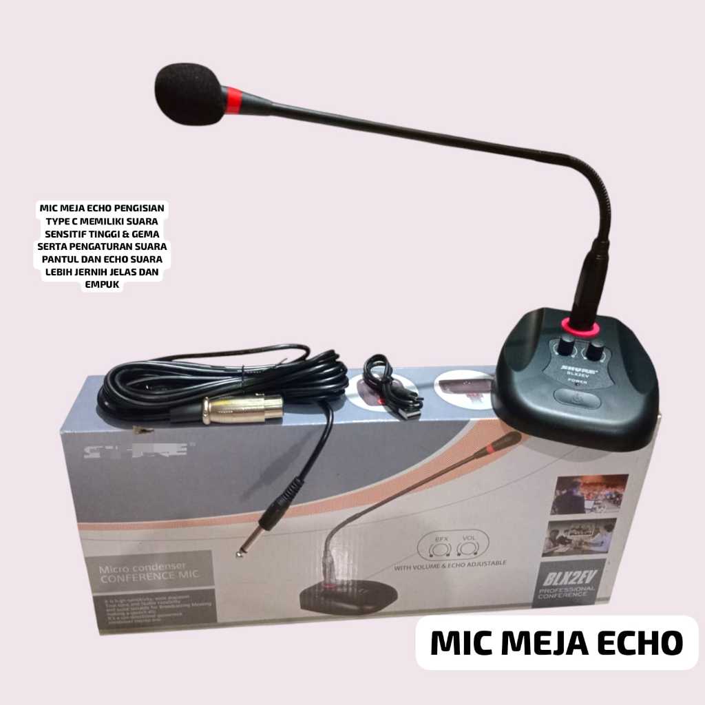 Jual G307 SHUR ECHO GEMA MIC MEJA CONDENSOR MIK TABLE STANDING ELECTRET ...