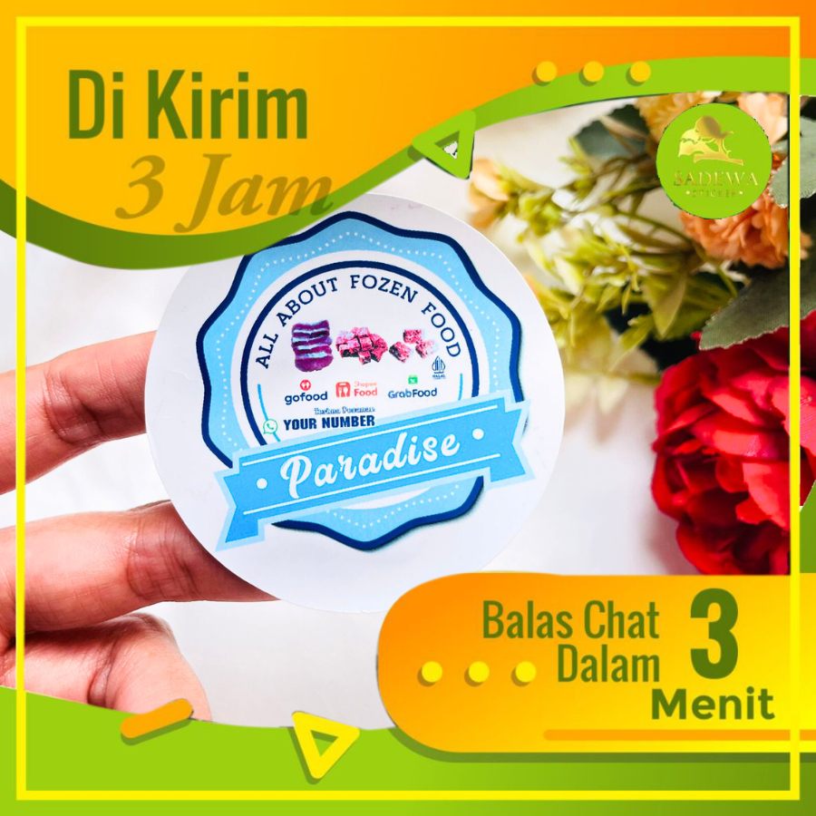 Jual 5-8 Sadewa Sticker Vinyl Frozen Food Bulat Label Kemasan Makanan ...